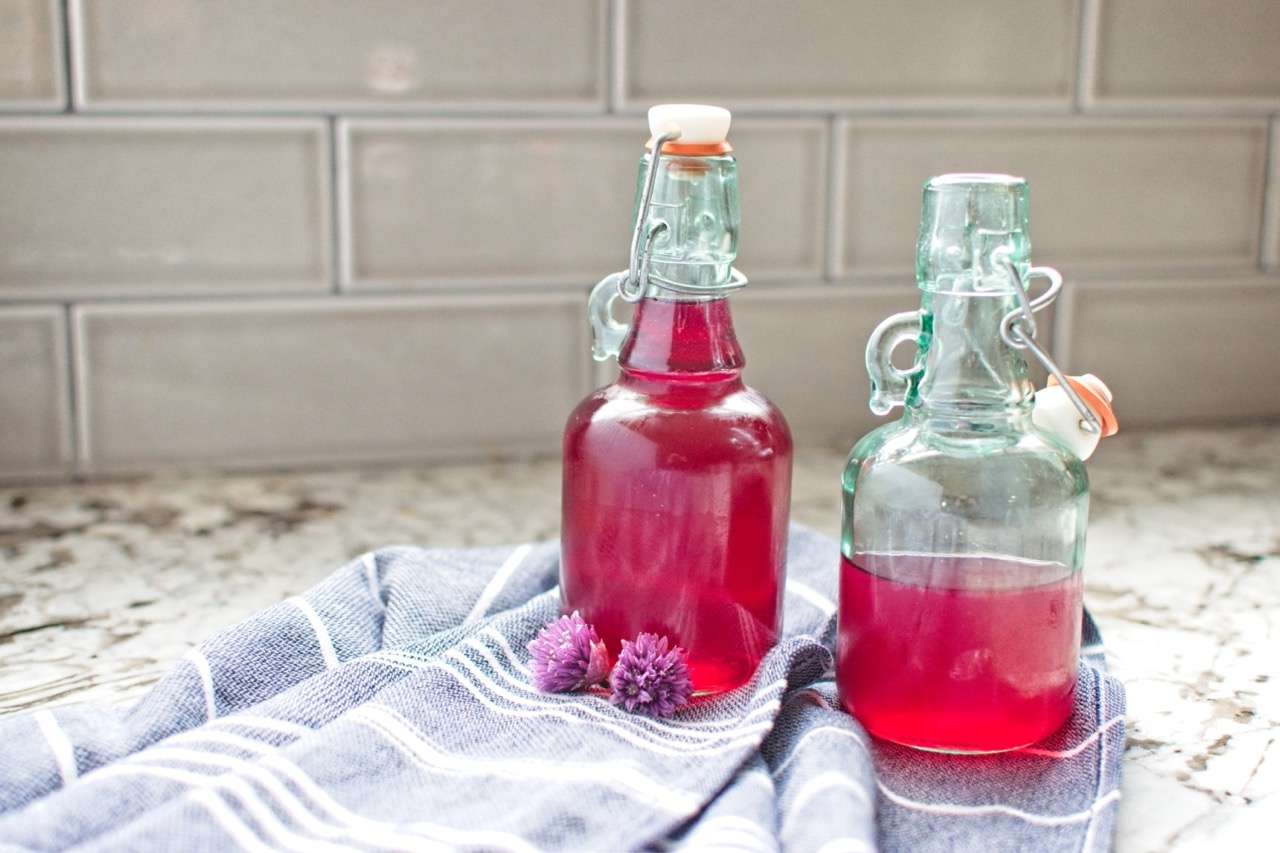 Chive Blossom Vinegar Recipe for Spring - Not Quite a Homestead